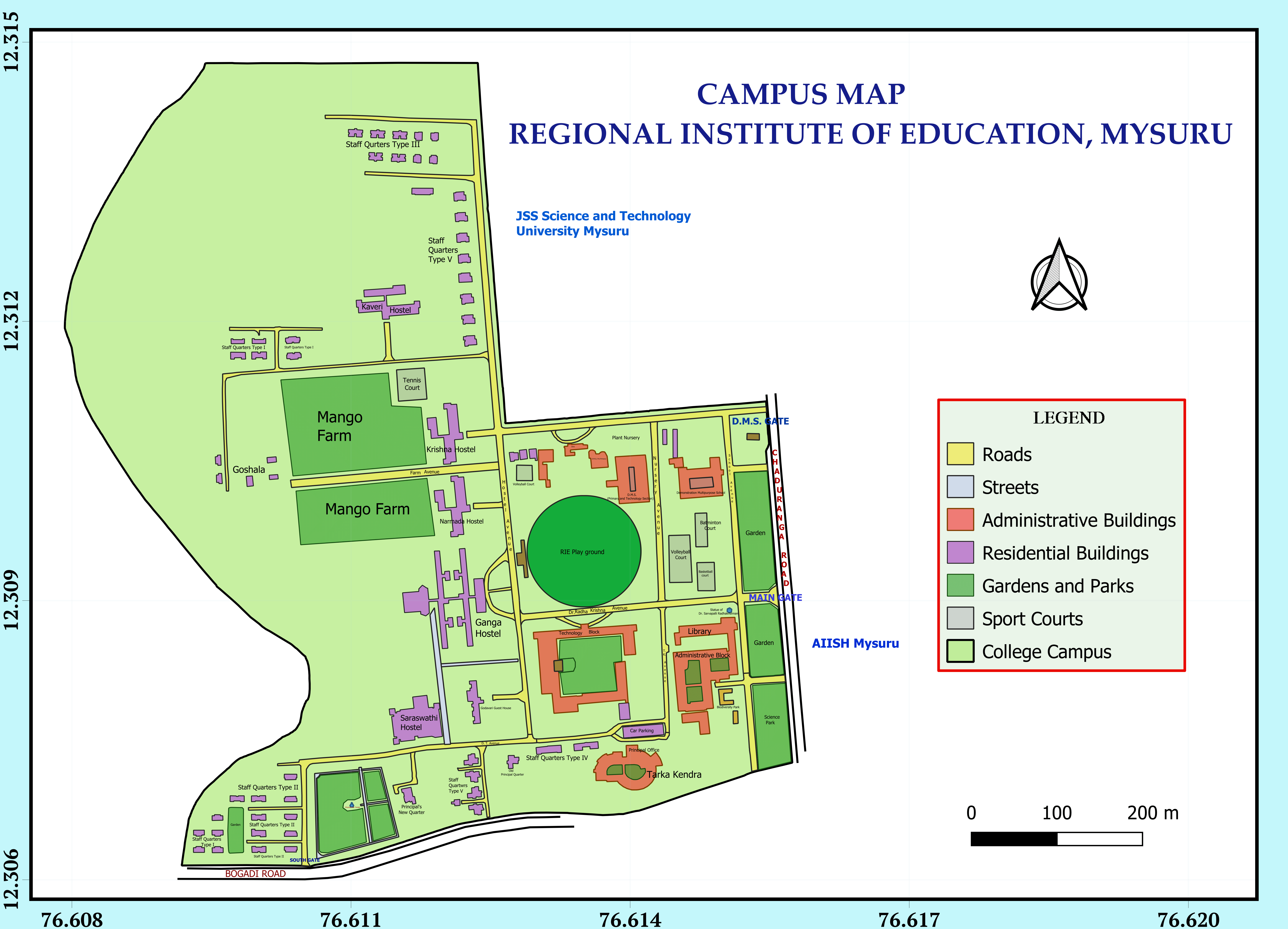 Campus Map Regional Institute Of Education Mysuru